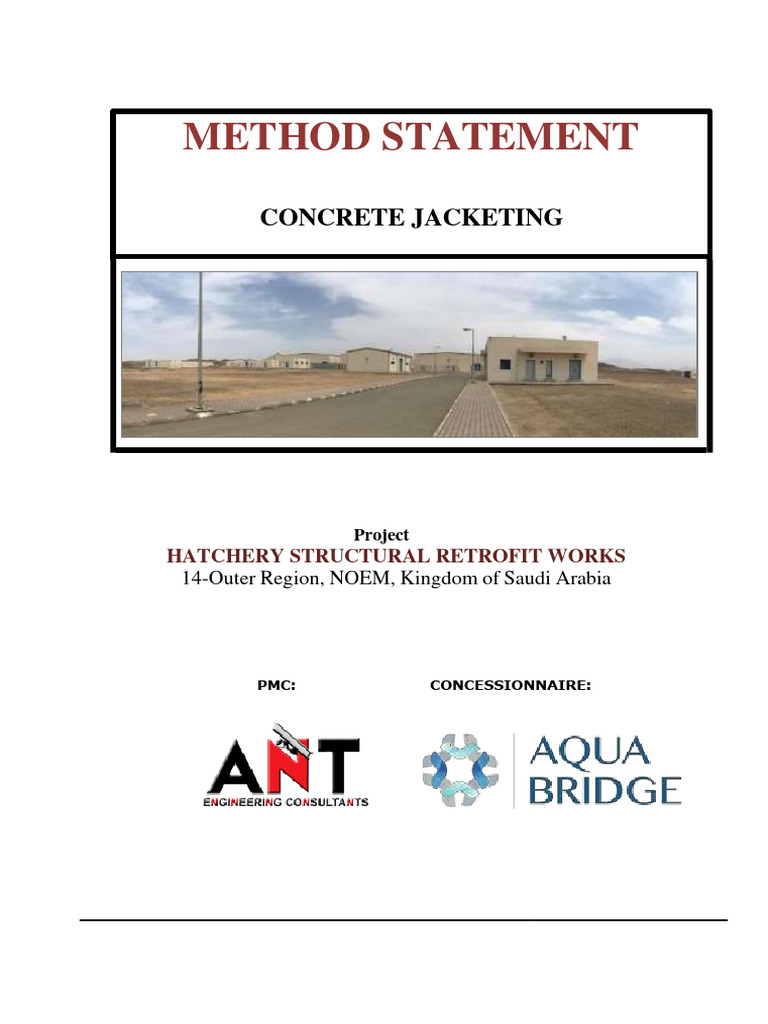 METHOD STATEMENT - Concrete Jacketing | PDF | Concrete | Occupational ...