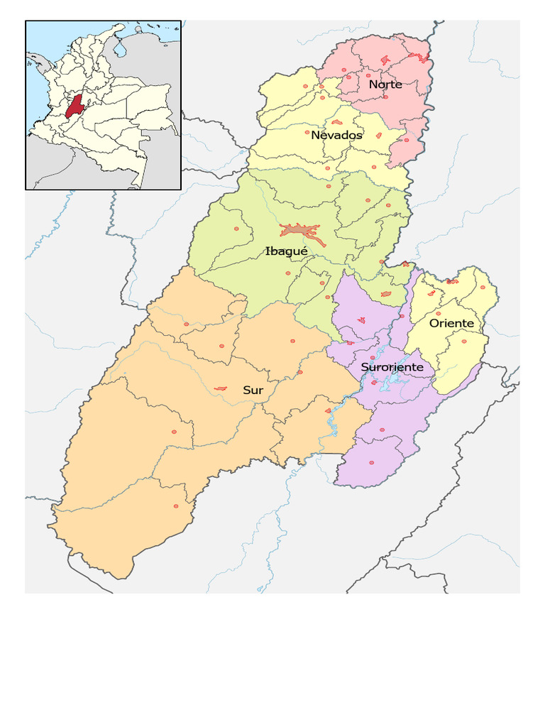 Mapa de Tolima (Subregiones) | PDF