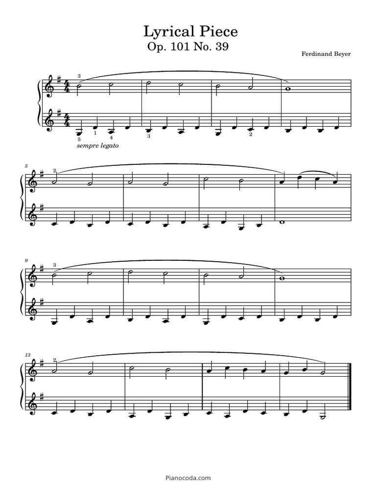 Lyrical Piece Op. 101 No. 39 | PDF