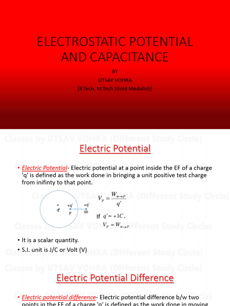 CH 2 Electrostatic Potential and Capacitance 12th Physics | PDF | Electricity | Electrostatics