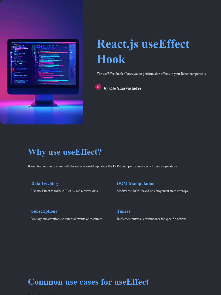 Reactjs Useeffect Hook Pdf Computer Engineering Computer Science