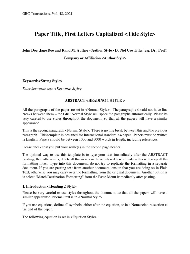 2024 Technical Paper Template | Download Free PDF | Paragraph | Document