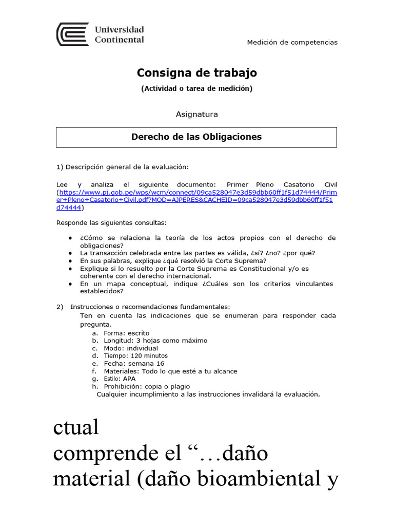 Consigna (2) Obligaciones 1 | PDF | Daños y perjuicios