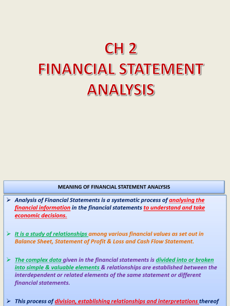 CH 2 Financial Statements Analysis | PDF | Financial Statement ...