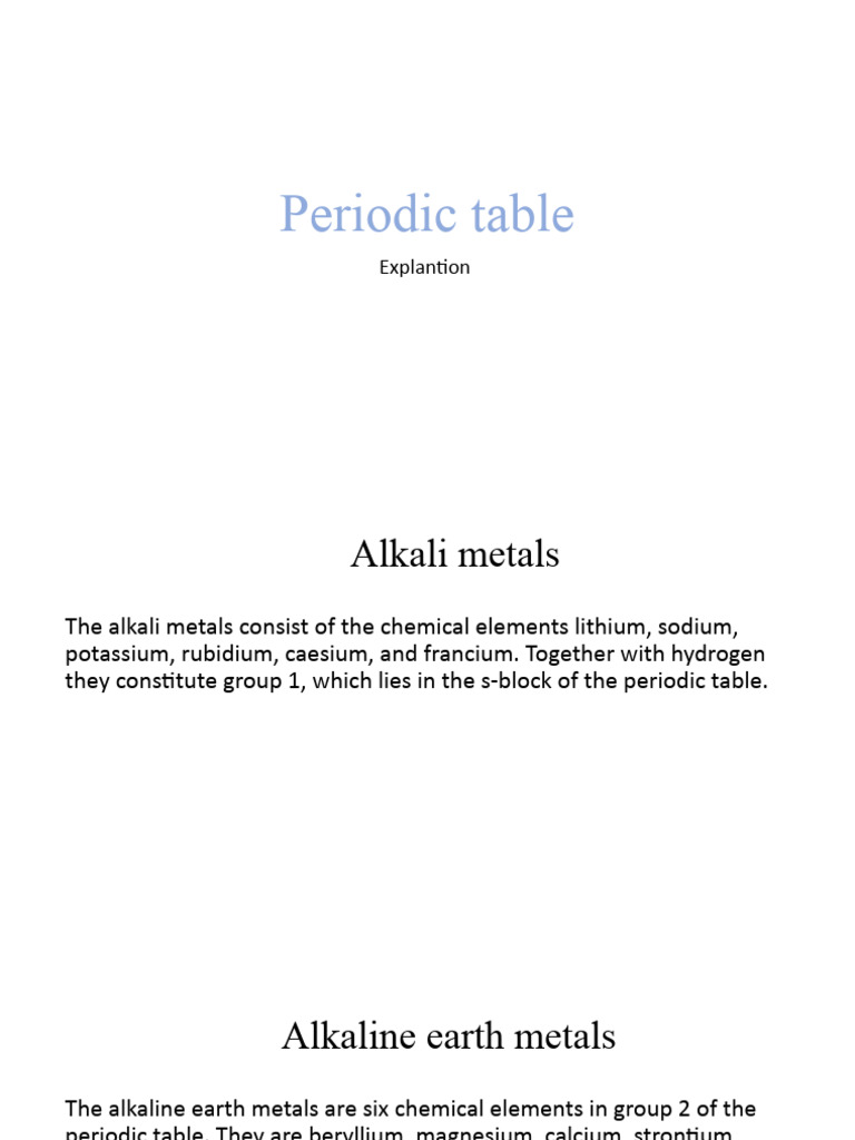 Periodic Table | Download Free PDF | Periodic Table | Chemical Elements