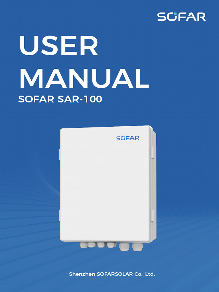 SOFAR SAR-100 - User Manual - 2024-03-01 - V2.2 - en-INT | PDF | Wi Fi | Login