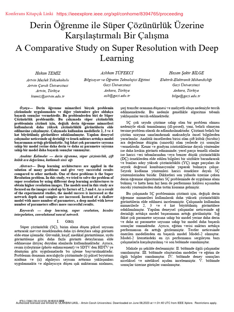 A Comparative Study On Super Resolution With Deep Learning | PDF