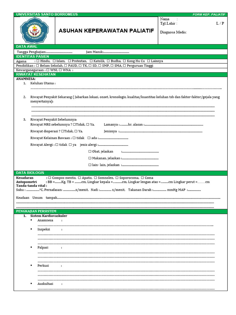 Form Askep Paliatif | PDF