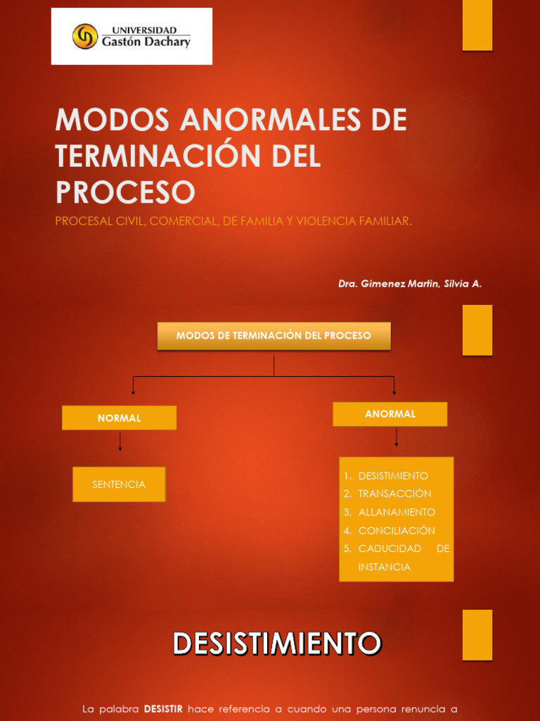 Modos Anormales de Terminación Del Proceso | PDF | Mediación | Demanda ...