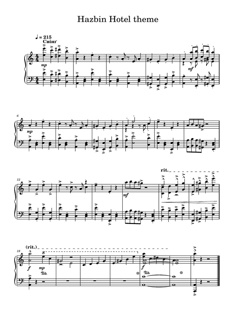 Hazbin Hotel Theme | PDF