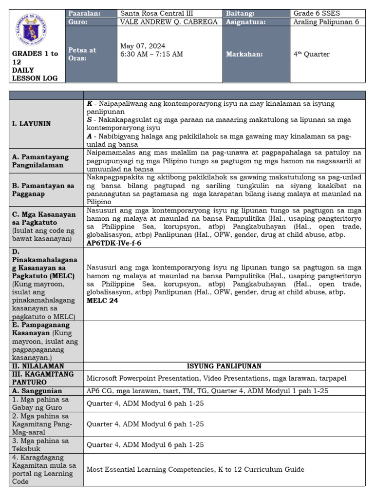 DLP Format for Final Demo AP NEW | PDF