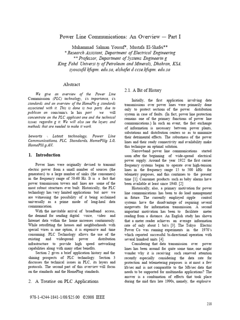 PLC Overview I | PDF | Modulation | Electronics