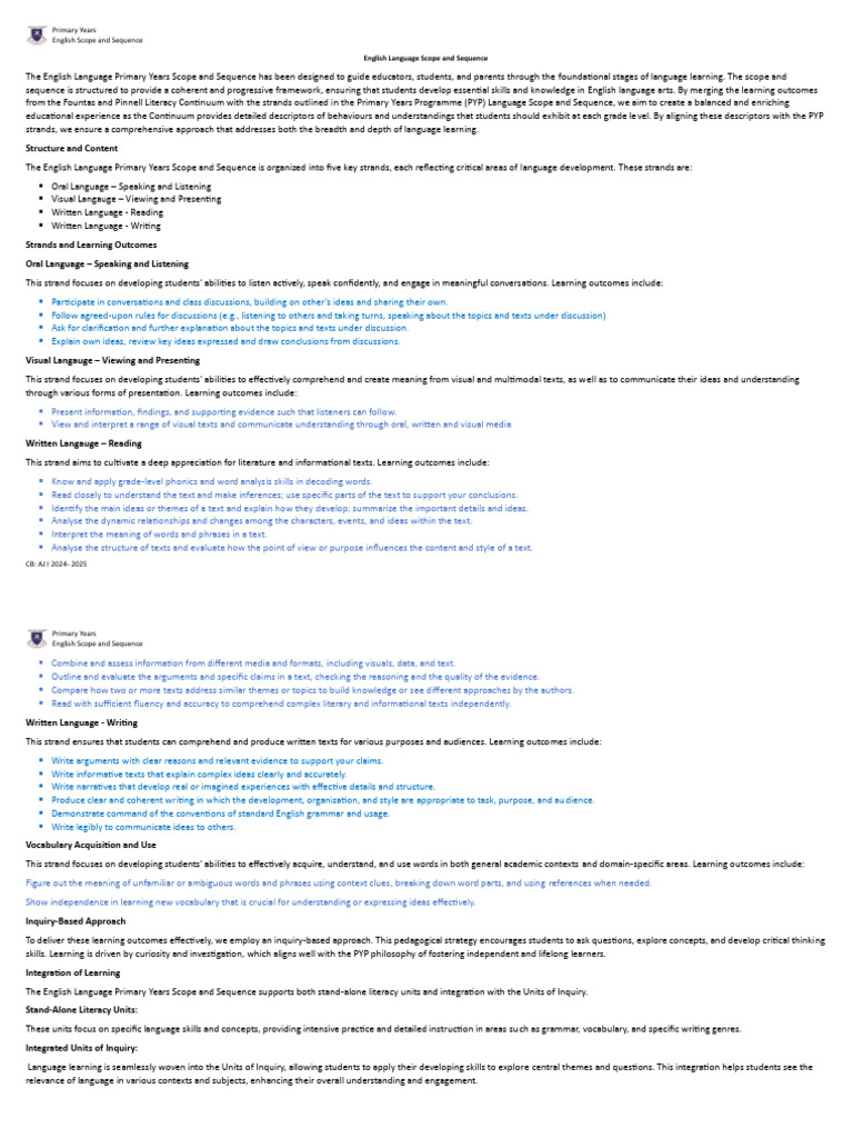 English Scope and Sequence - Revised | PDF | Phonics | Information