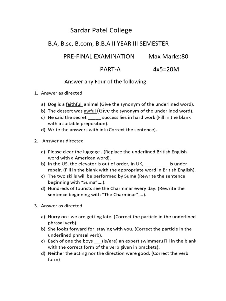 English III Semester PRE-FINAL | PDF | Grammar | Linguistics