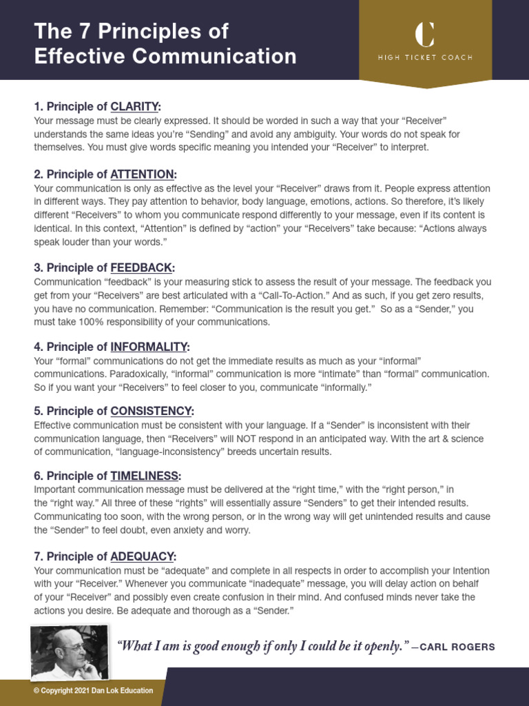 HTCoach - 7 Principles of Effective Communication | PDF | Communication ...
