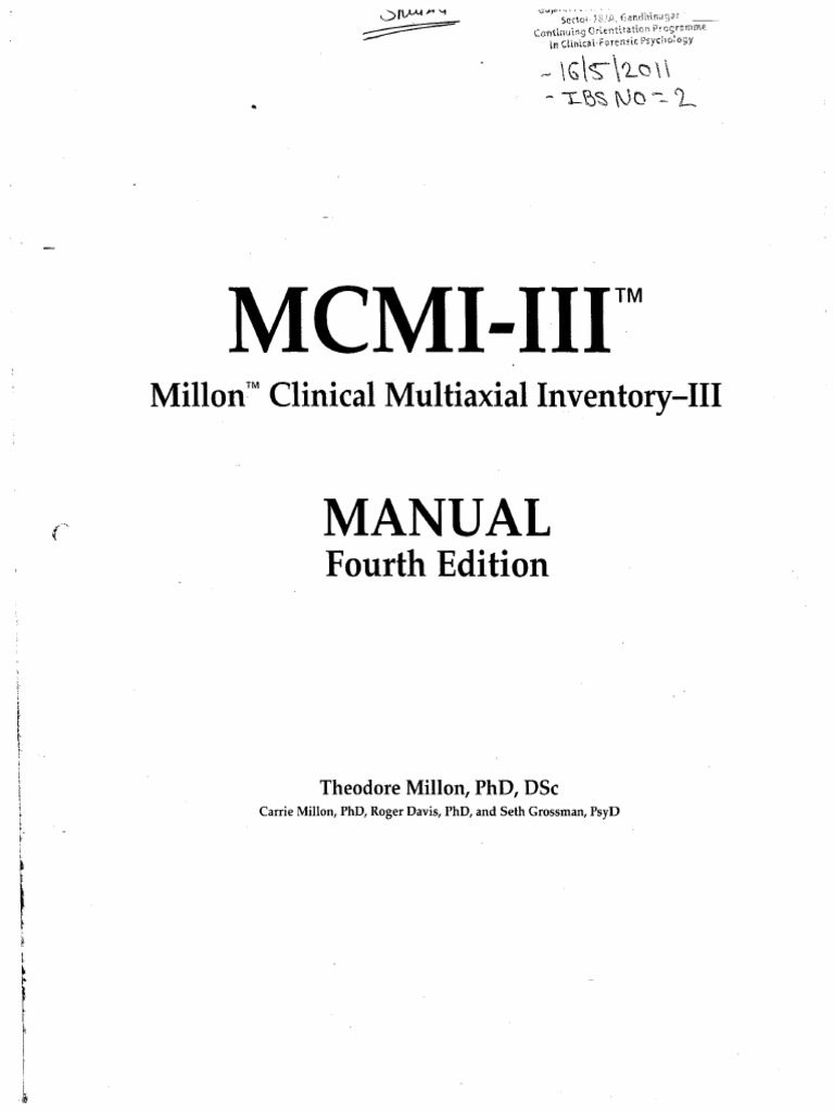 MCMI-III Manual | PDF
