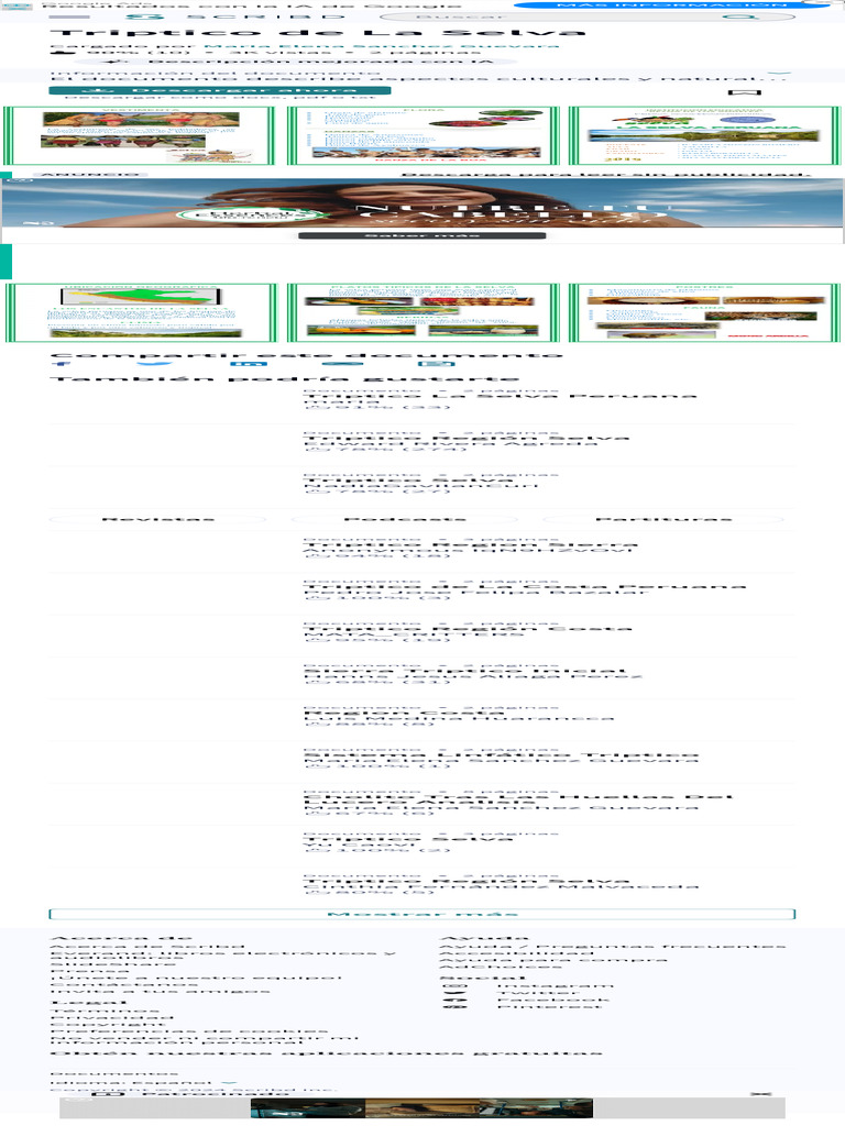 Triptico de La Selva Descargar Gratis PDF Selva Agricultura | PDF