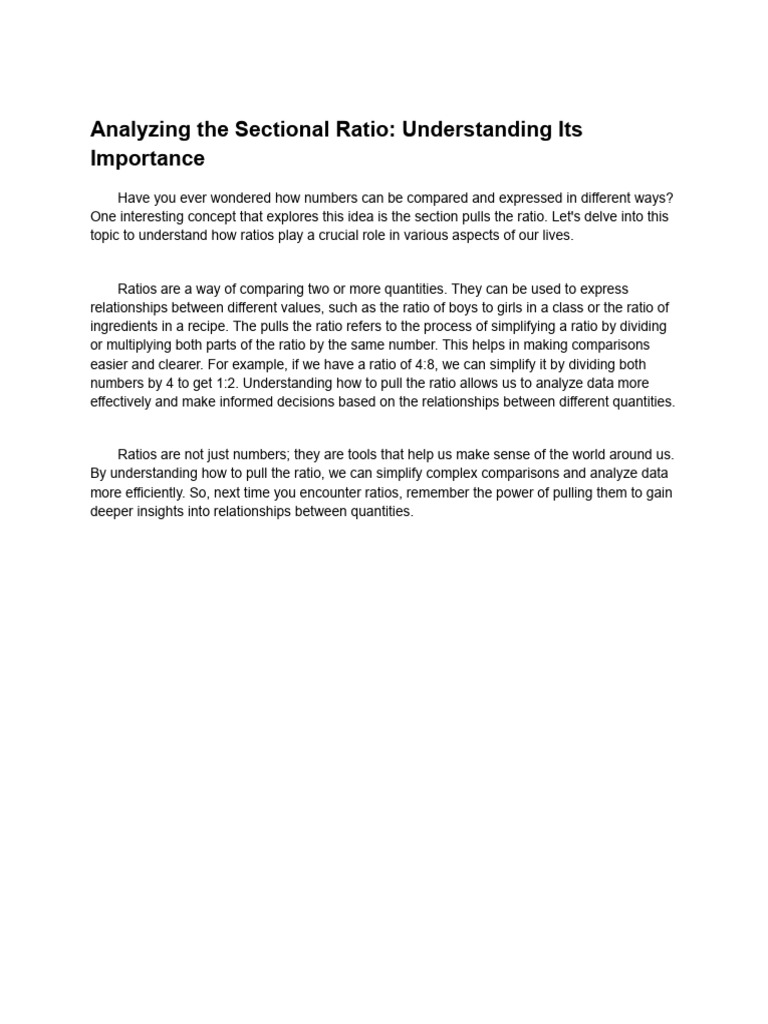 The Section Pulls The Ratio | PDF