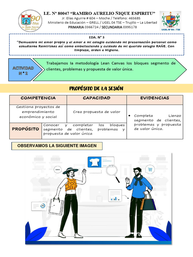EDA.3 EPT.2° ACTIV. 2 LEAN CANVAS BLOQUE 1,2 y 3 | PDF | Iniciativa empresarial | Producto (Negocio)