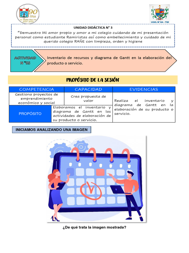 EDA.3 EPT. 2° Act. 5 DIAGRAMA DE GANTT II BIMESTRE | PDF | Inteligencia ...
