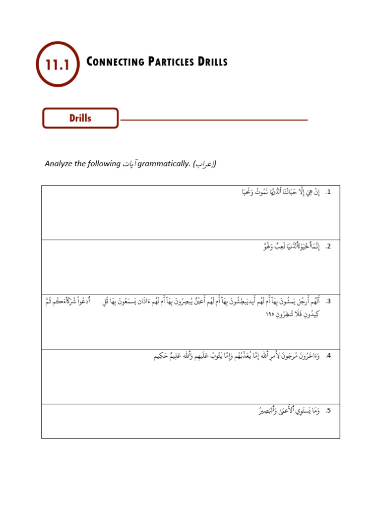 111 Connecting Particles Drills | PDF