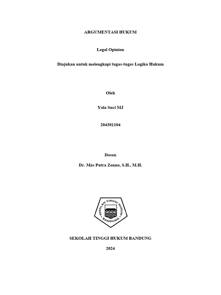Legal - Opinion Yola | PDF | Hukum