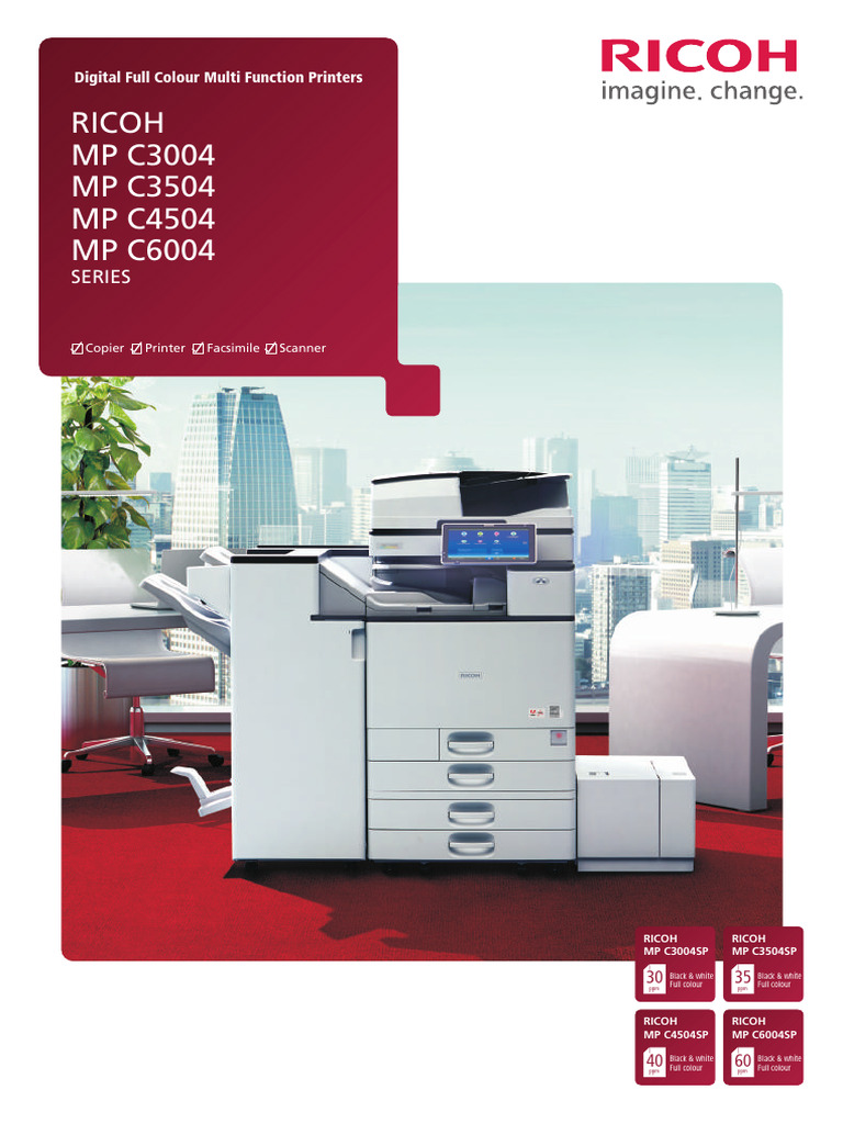 MP c3004sp 3504sp 4504sp 6004sp Brochure | PDF | Image Scanner | Office ...