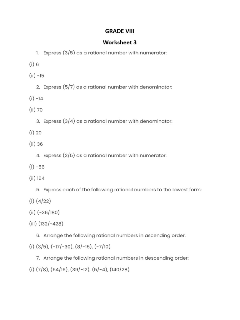 Grade8 Worksheet3 | PDF