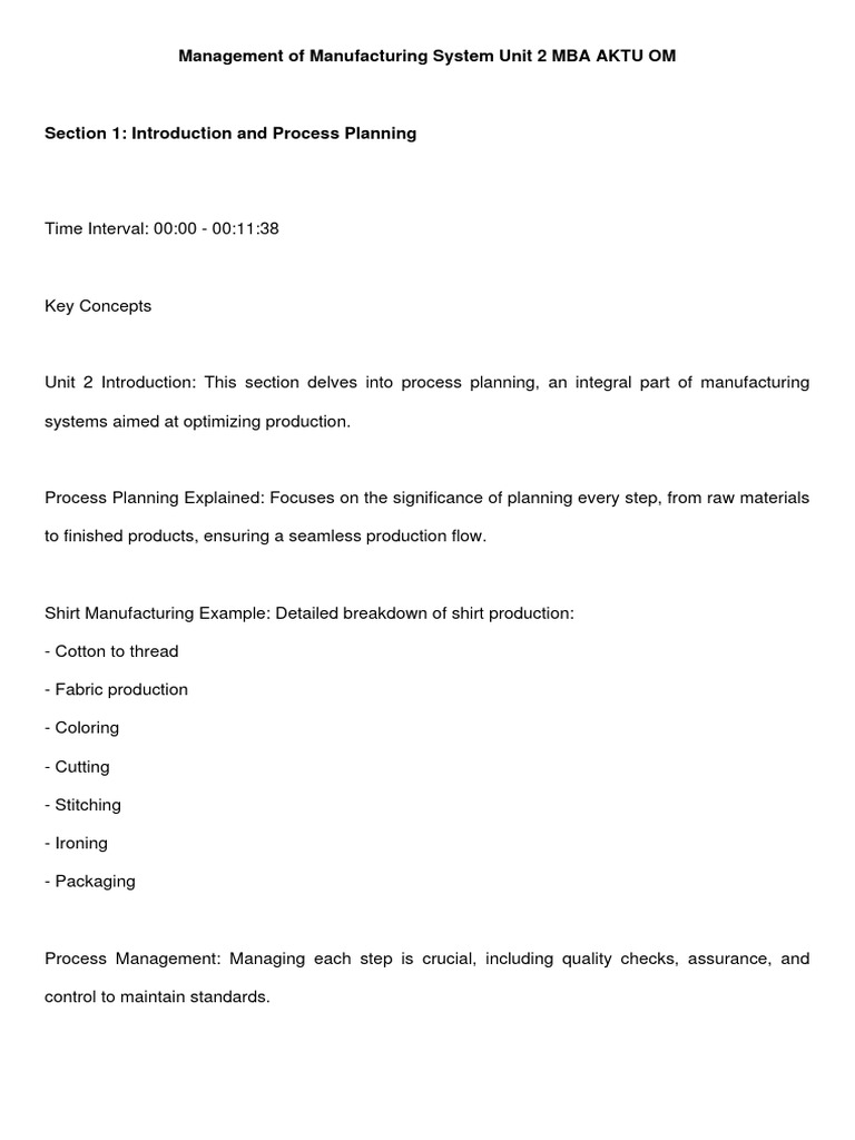 Management of Manufacturing System Unit 2 Notes | PDF | Business ...