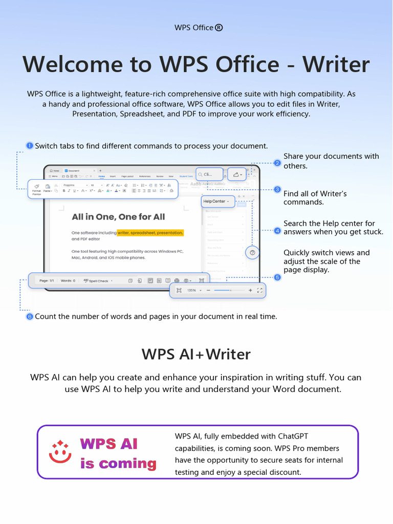 WPS Docs Quick Start Guide55555 | PDF | Microsoft Word | Computer File