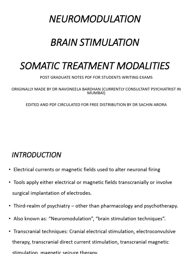 Neuromodulation PDF For Residents | PDF | Deep Brain Stimulation | Electroconvulsive Therapy