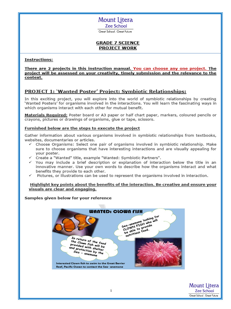 Grade 7_Science_Holiday Homework Project | Download Free PDF ...