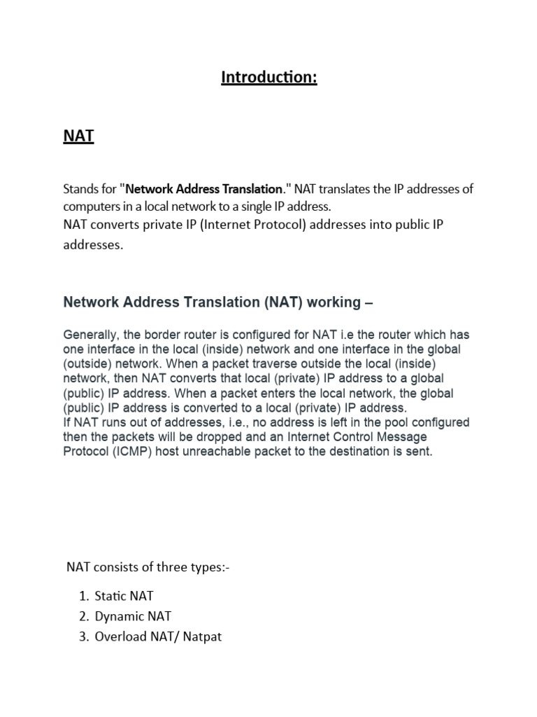 Anshul Gupta Synopsis Nat | PDF | Ip Address | Router (Computing)