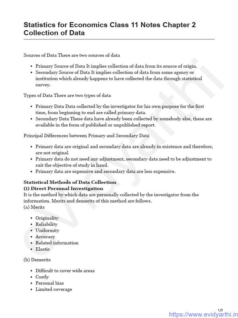 Chapter 2 Collection of Data | PDF | Sampling (Statistics) | Scientific Method