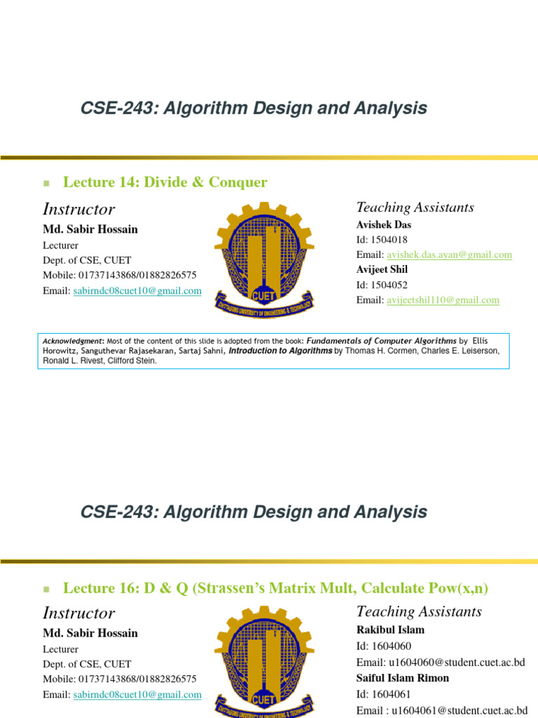 Divide And Conquer Algorithms Lecture Pdf Matrix Mathematics Algorithms