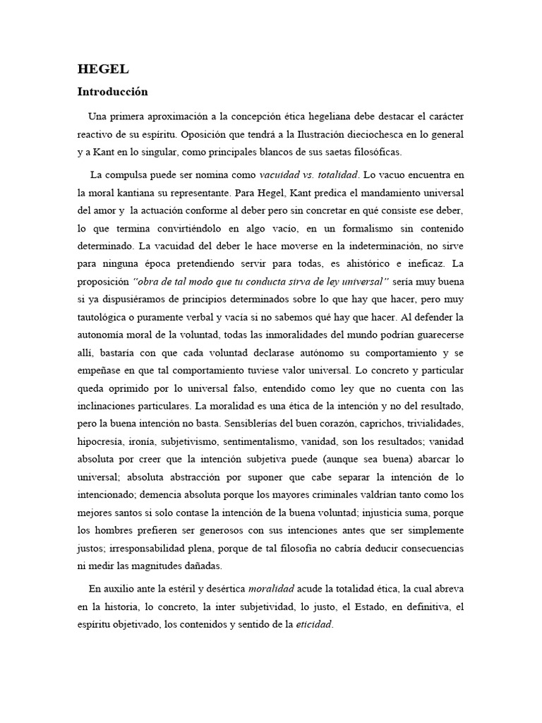 Hegel | PDF | Immanuel Kant | Georg Wilhelm Friedrich Hegel