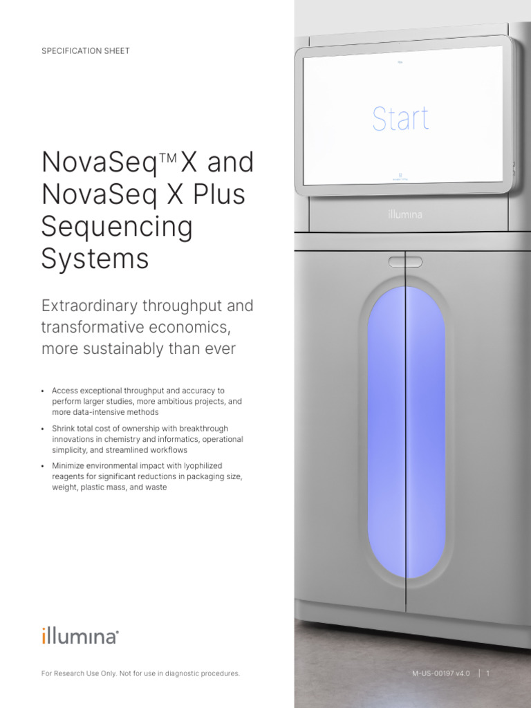 Novaseq X Series Specification Sheet M Us 00197 | PDF | Dna Sequencing ...