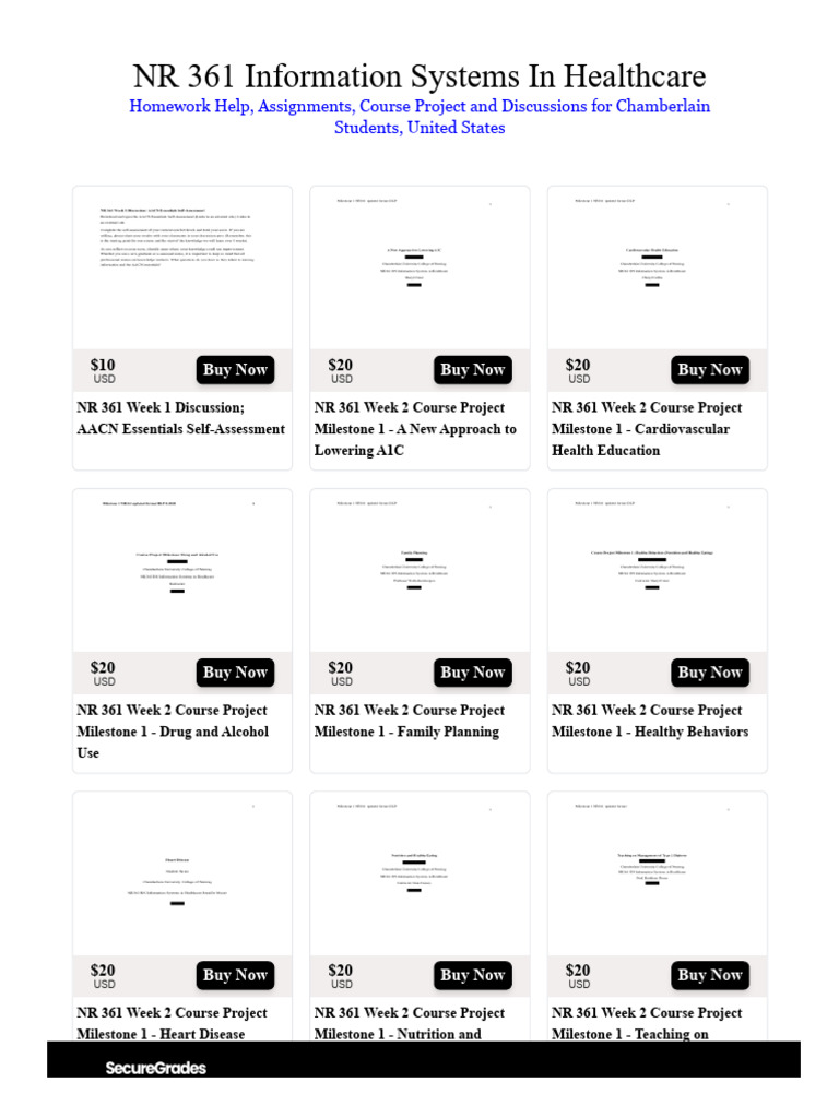Chamberlain NR 361 Course Help | PDF | Medicine | Health Economics