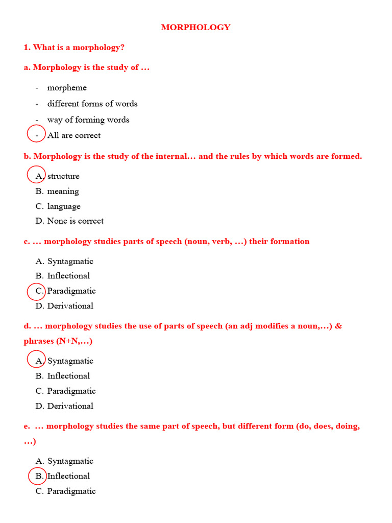 Morphology | PDF | Word | Morphology (Linguistics)