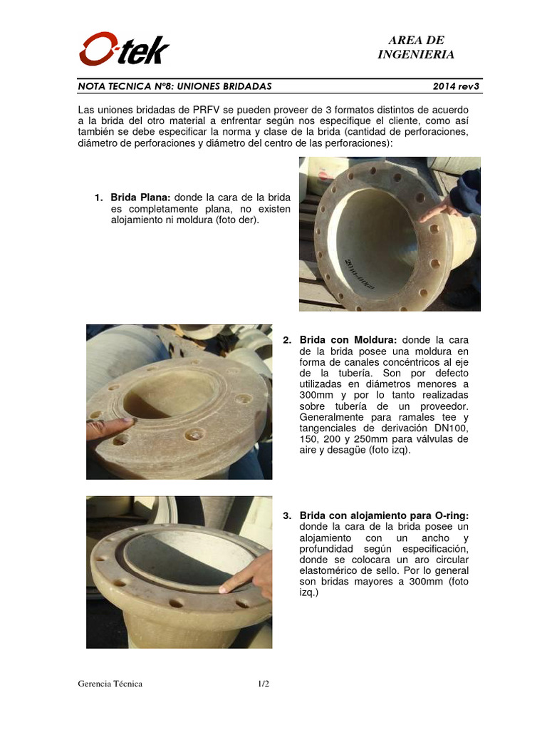 Uniones Bridadas de PRFV: Tipos y Montaje | PDF | Tornillo