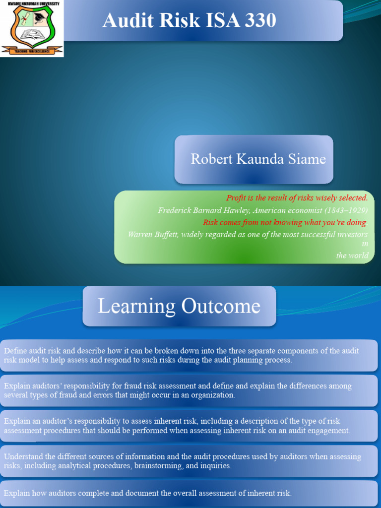 02 Audit Risk - Slides | PDF | Audit | Financial Audit