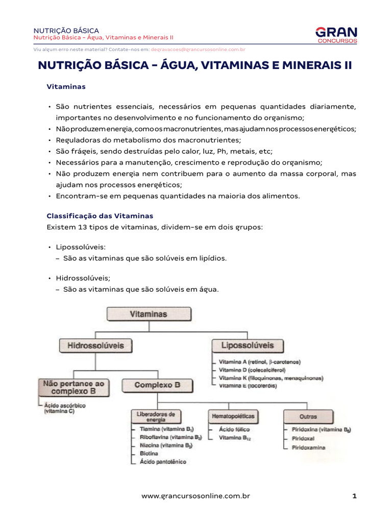 Vitaminas e Minerais: Guia Completo | PDF | Vitamina | Nutrientes