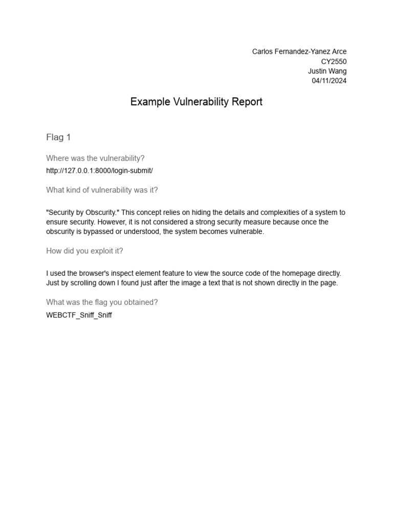 Vulnerability Report Carlos Fernandez | PDF | Hypertext | Secure Communication