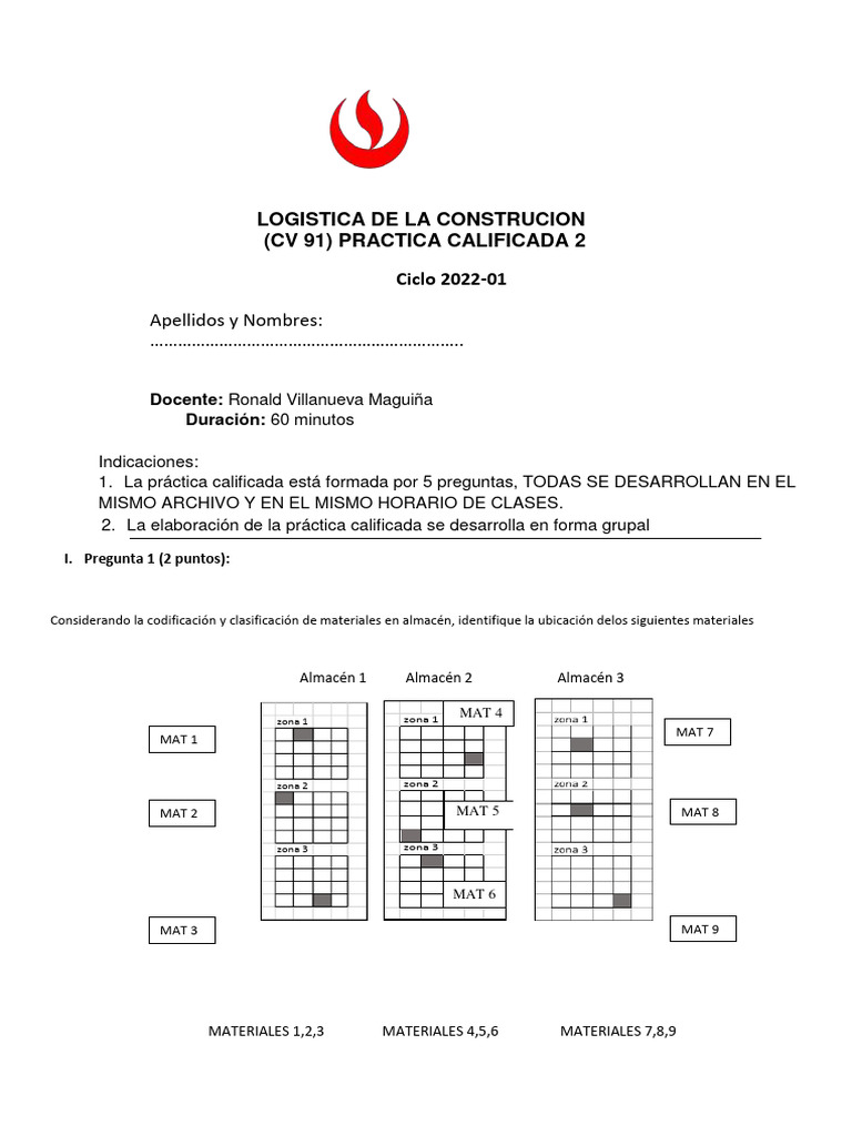 Practica Calificada 2-Logistica - CV91 | PDF