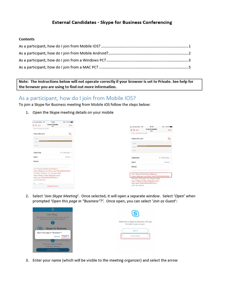 Skype Guide For External Party English | PDF | Android (Operating ...