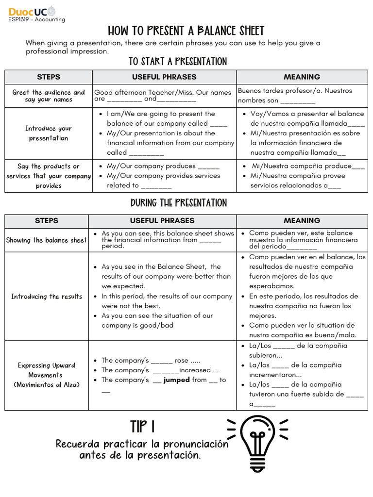 Guía para Presentación Oral Esp. | PDF | Financial Services | Business