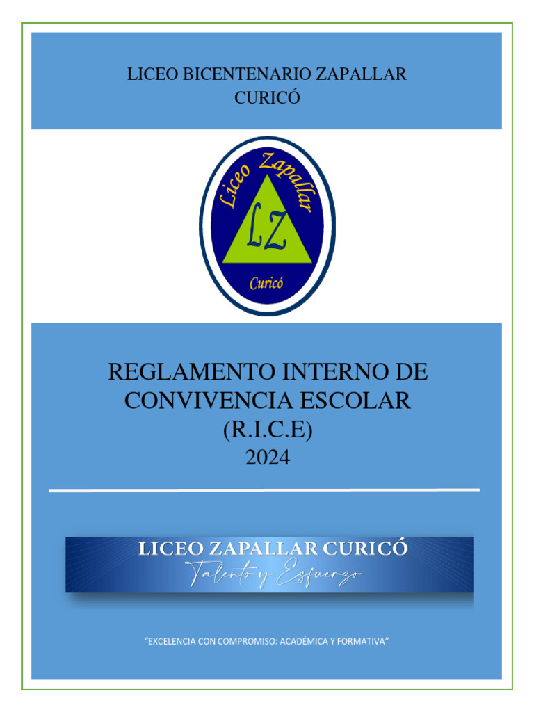 Reglamento Interno 2024 | PDF | Evaluación | Institución