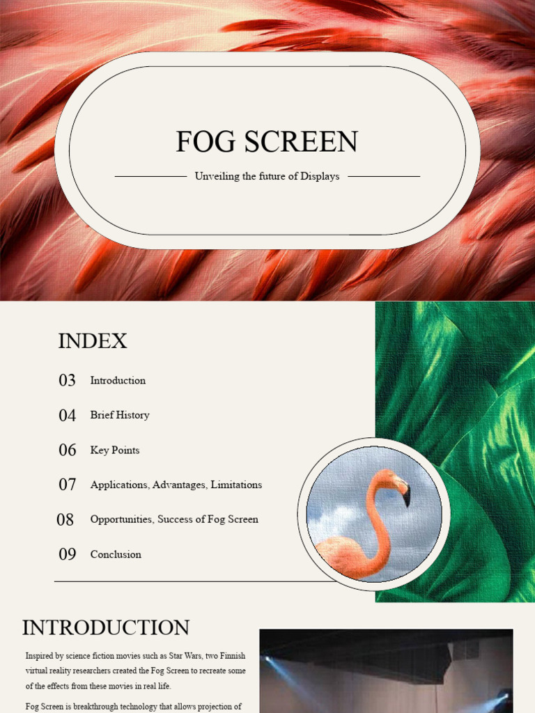 Fog Screen: Unveiling The Future of Displays | Download Free PDF | Virtual Reality | Fog