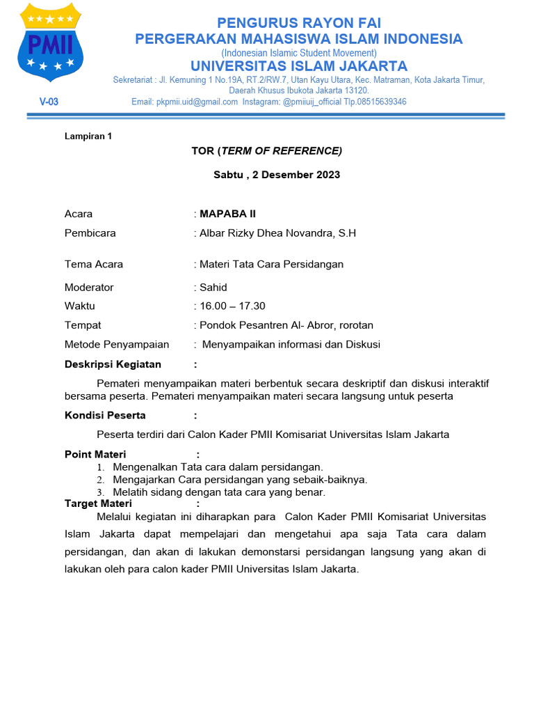 TOR TCP Mapaba | PDF