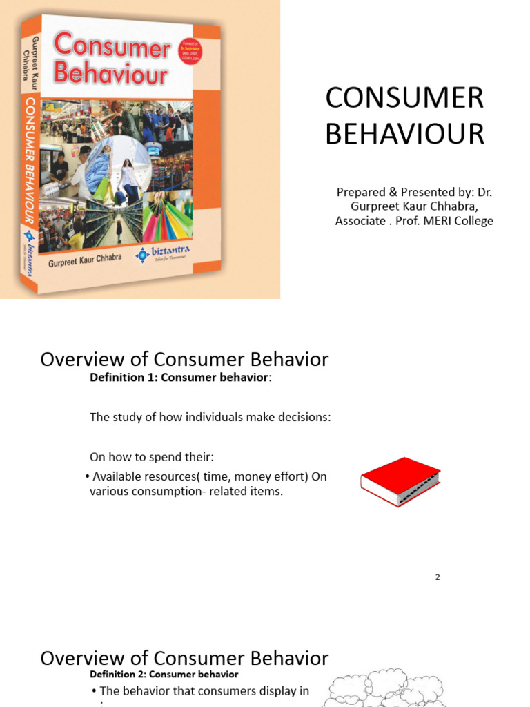 CONSUMER BEHAVIOUR (Unit-1 - Part 1) | PDF | Consumer Behaviour | Behavior